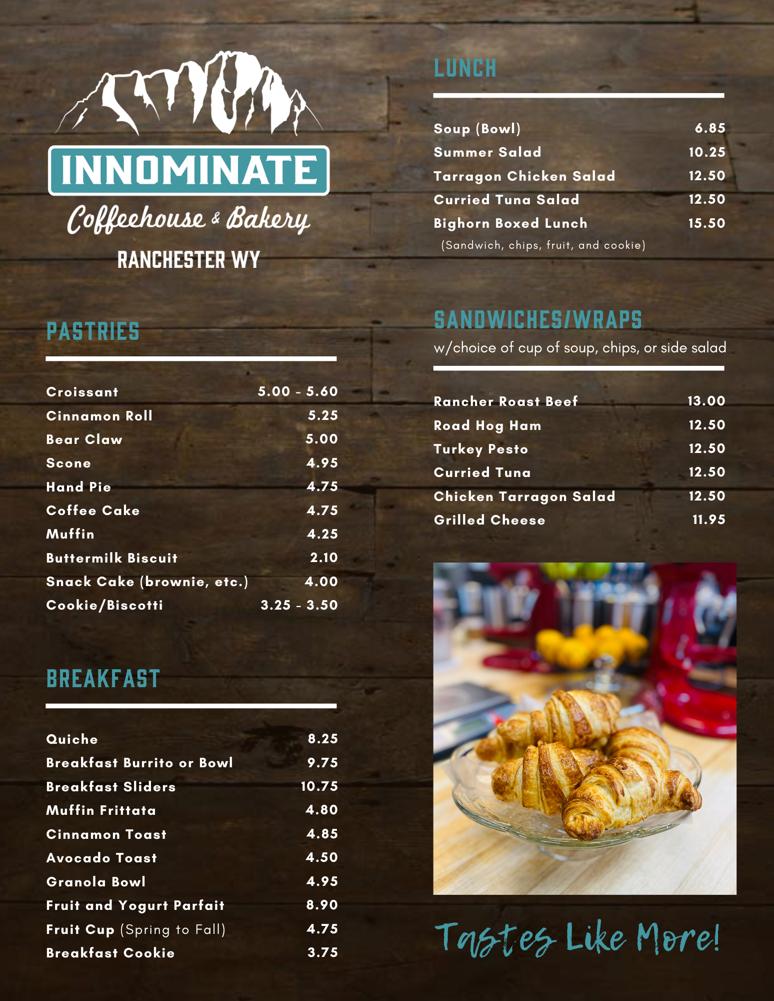 MENU | Innominate Coffeehouse & Bakery